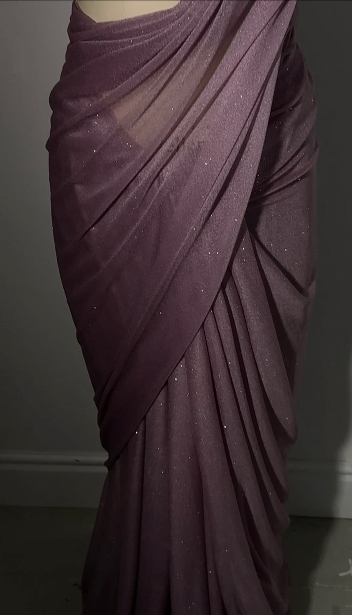 Lilac Spaghetti Strap Top Saree